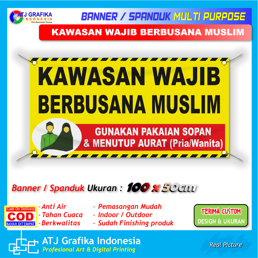 Jual Banner spanduk kawasan busana muslim muslimah peringatan ...