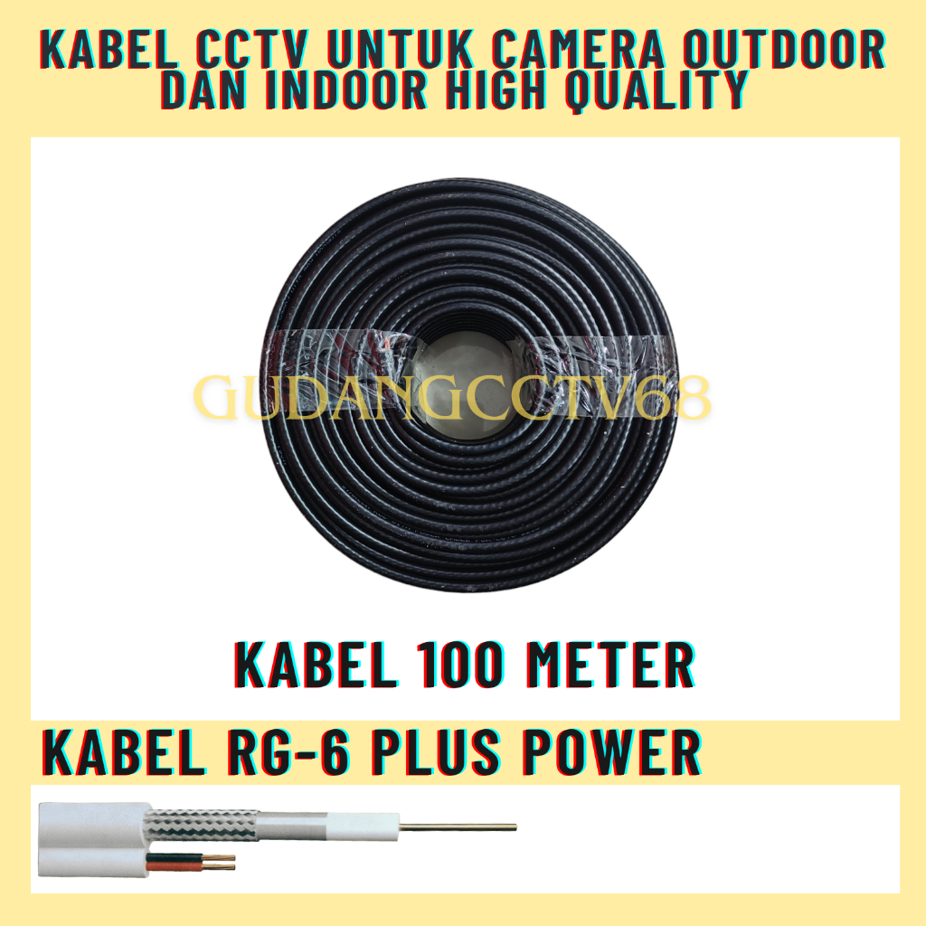 Jual Kabel CCTV 100 Meter High Quality Coaxial RG6 Plus Kabel Power - Kabel Starcom - Kabel ...