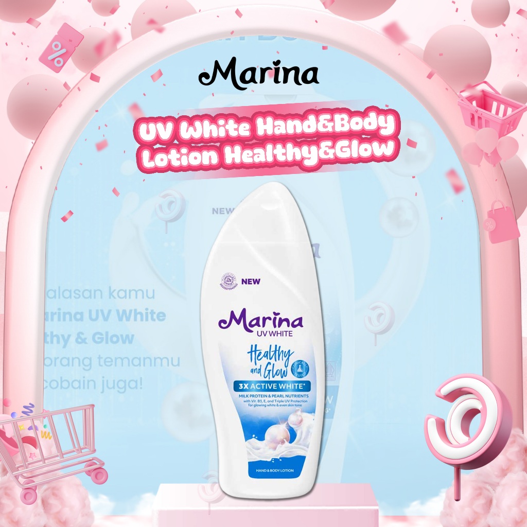 Jual MARINA - UV WHITE HAND & BODY LOTION HEALTHY & GLOW ( 460 ml ...