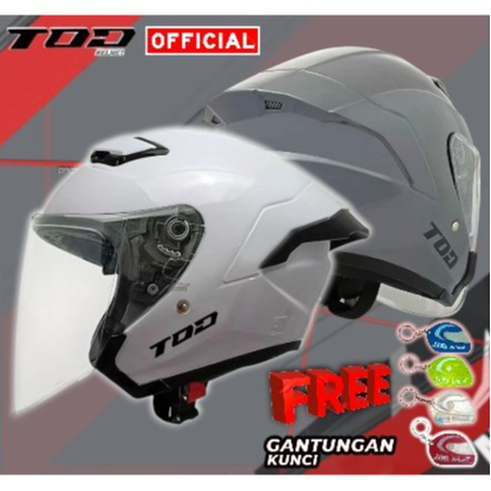 Jual HELM DEWASA HALFFACE PRIA WANITA TOD KYROS VISOR FLAT BENING SNI ...