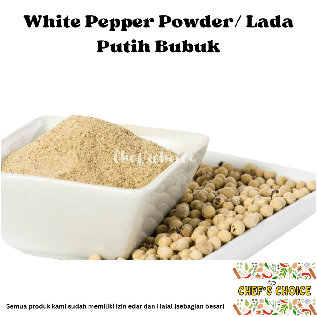 Jual White Pepper Powder 1 Kg / Lada Putih Bubuk Asli / Merica Bubuk ...