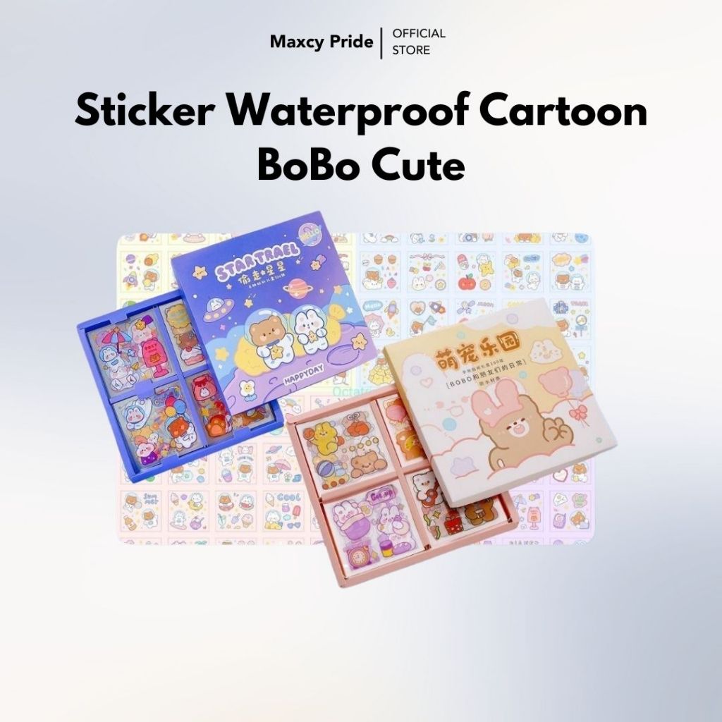 Jual Sticker waterproof anti air motif Cartoon Cute BOBO Space Bear 50/ ...
