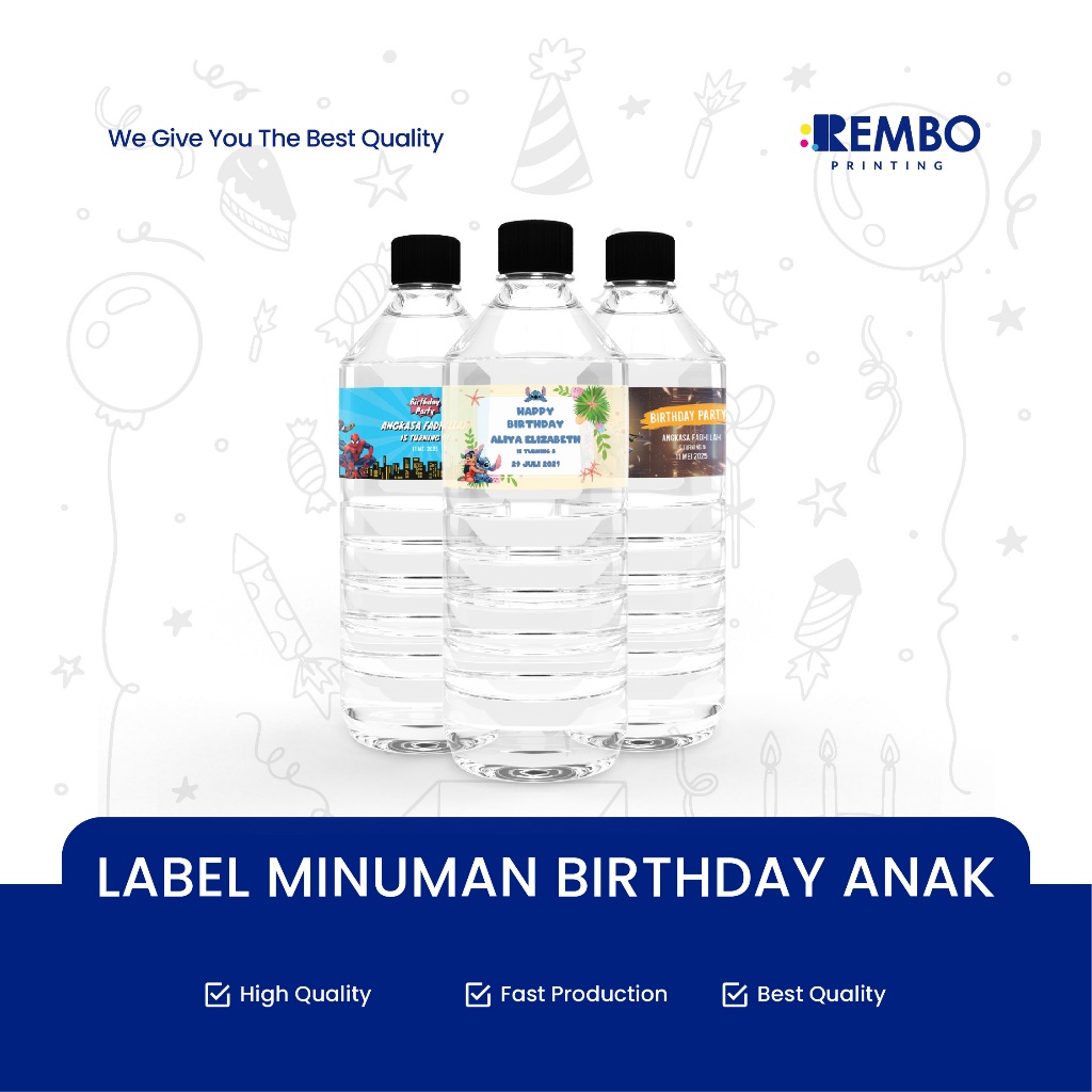 Jual Label Minuman / Label Minuman Birthday / Label Minuman Ulang Tahun ...