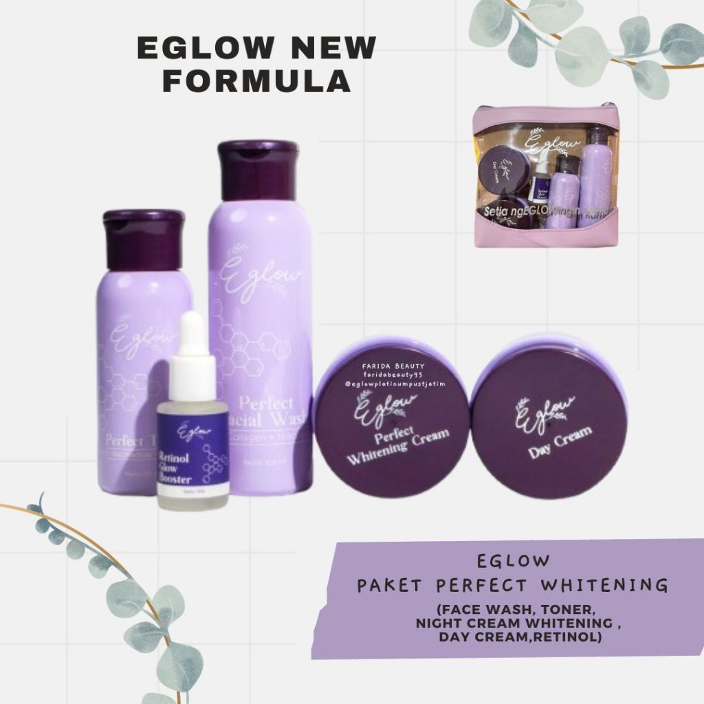 Jual EGLOW PAKET WAJAH WHITENING ( NEW FORMULA ISI 5) | Shopee Indonesia