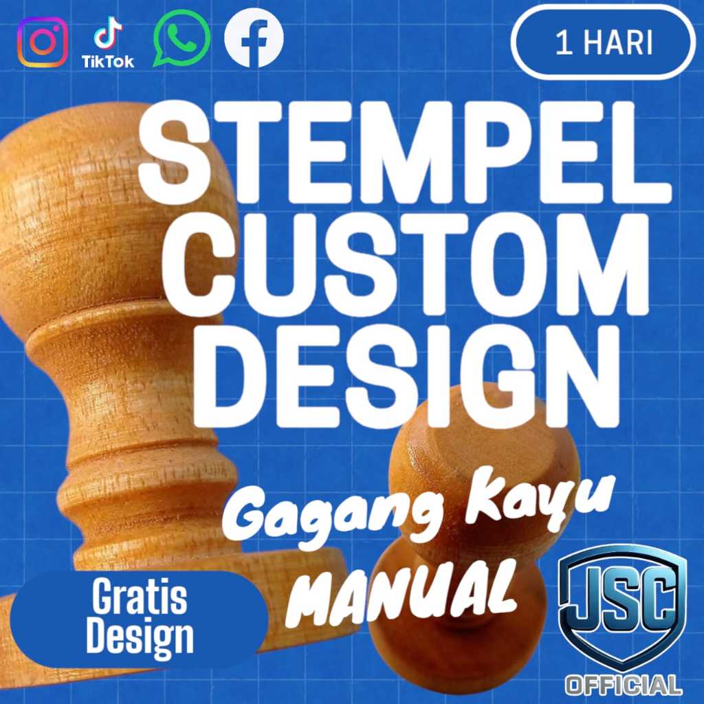 Jual Stempel Kayu Manual / Manual / Stamp / Stempel Toko /Stempel Logo ...