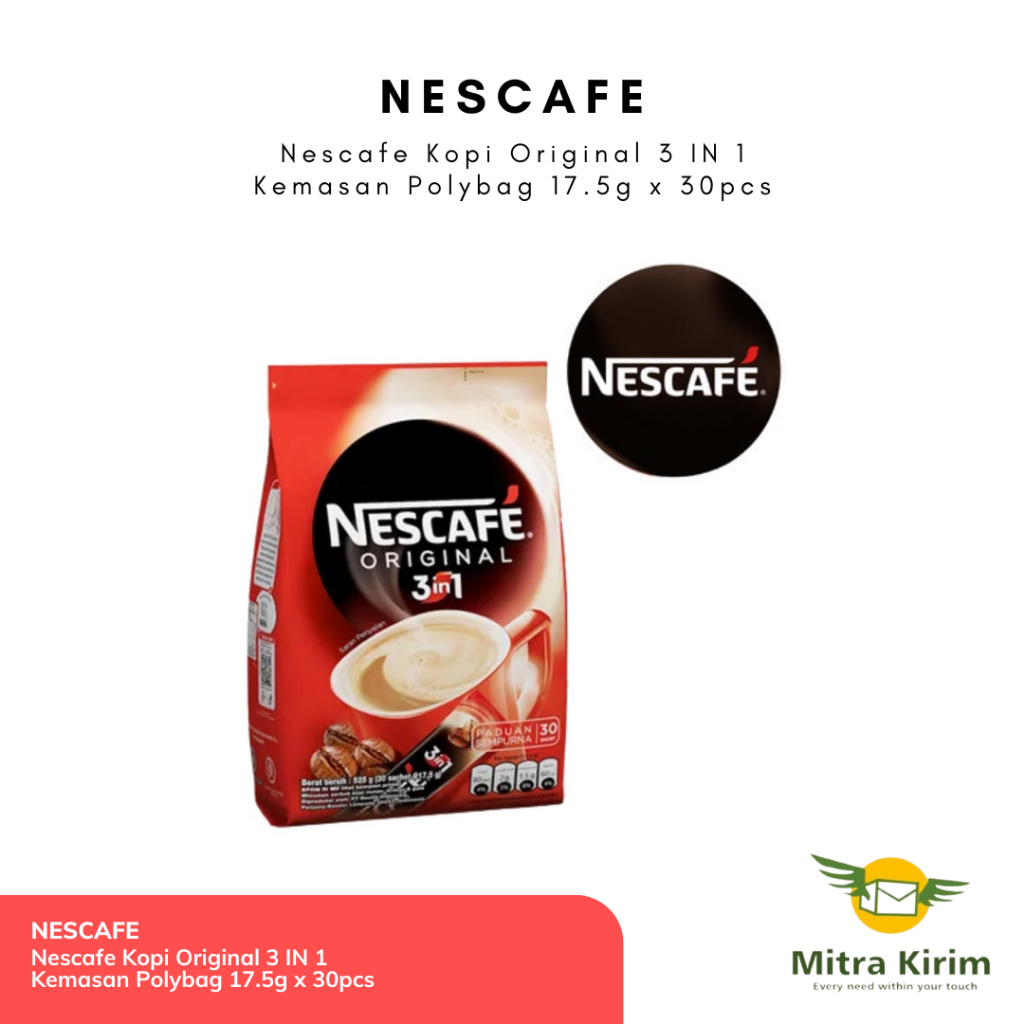 Jual Kopi Nescafe Original 3 IN 1 Kemasan Polybag 17.5g x 30sachet ...