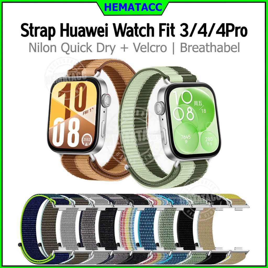 Jual Strap Huawei Watch Fit Fit 4 / 4 Pro / Fit 3 Nylon Velcro Quick ...