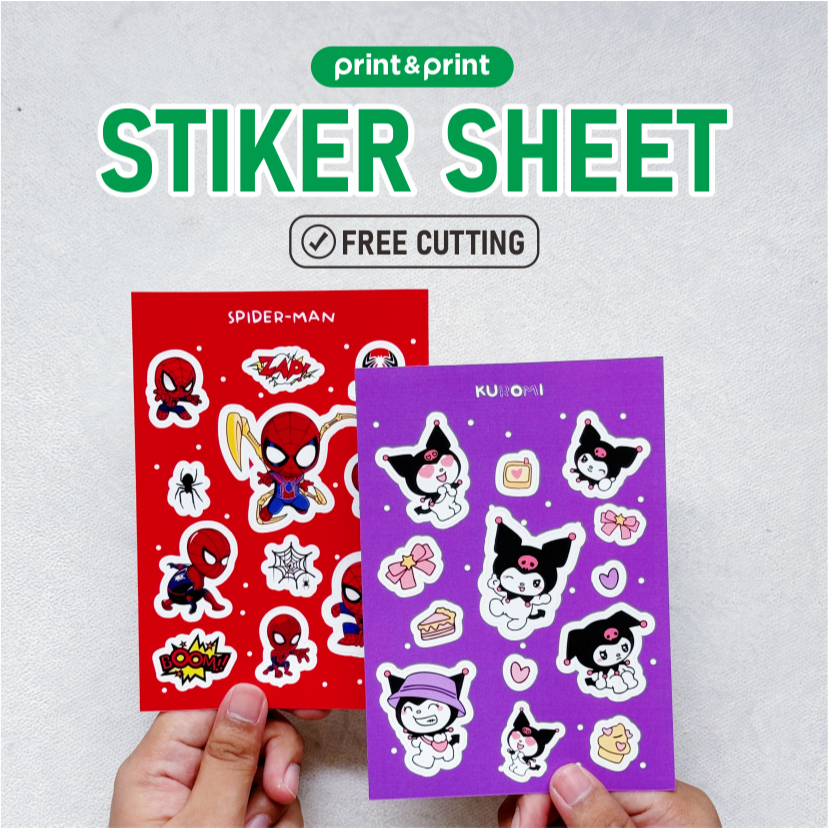 Jual Cetak Sticker Sheet Vinyl Bontax A5 A6 Free Cutting Kisscut Anti ...