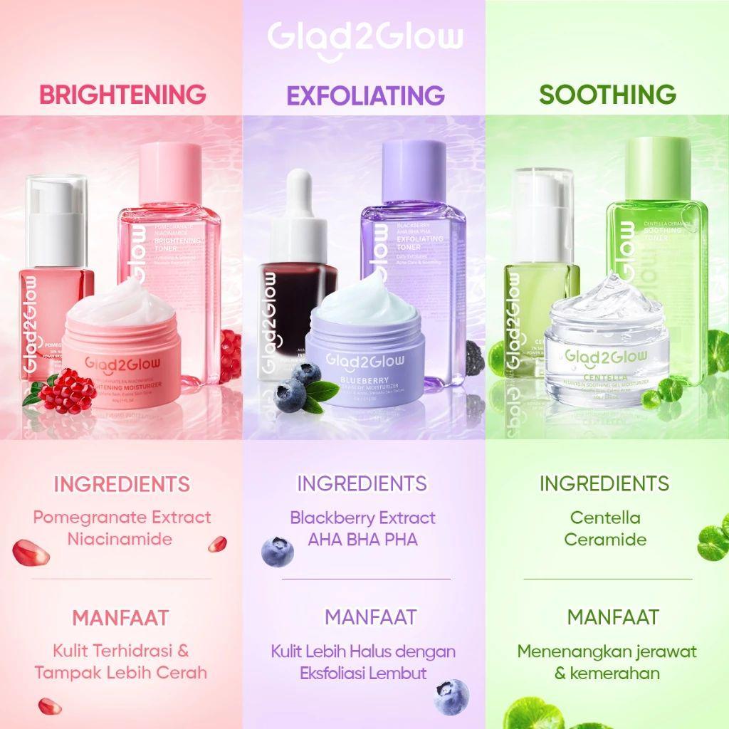 Jual [Toko Resmi]Glad2Glow SPECIAL 3in1-3pcs Paket Skincare Moisturizer Face Wash Serum ...