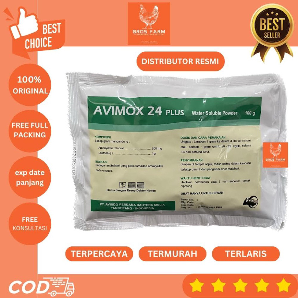 Jual AVIMOX 24 PLUS 100 Gram Antibiotik Pencernaan Ayam | Shopee Indonesia