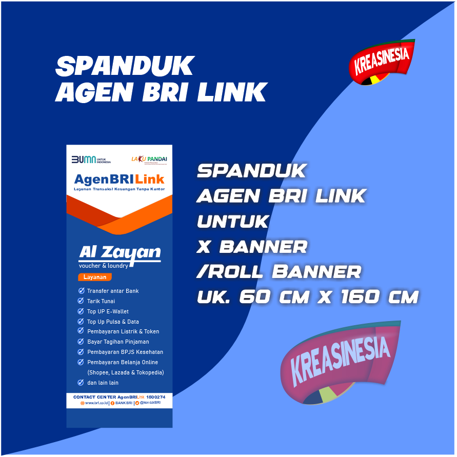 Jual spanduk BRI Link/ cetak spanduk brilink / Digital printing BRI ...