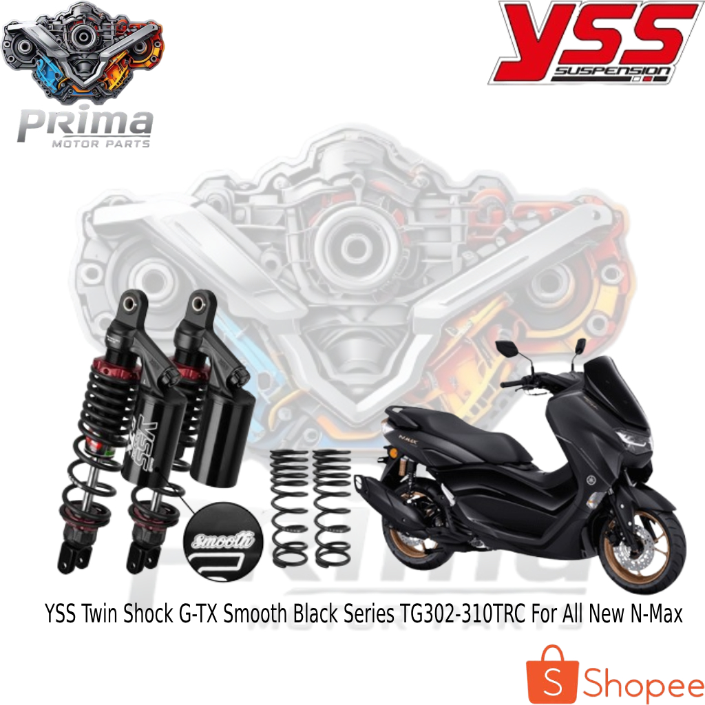 Jual YSS Twin Shock G-TX Smooth Black Series TG302-310TRC For All New N-Max | Shopee Indonesia
