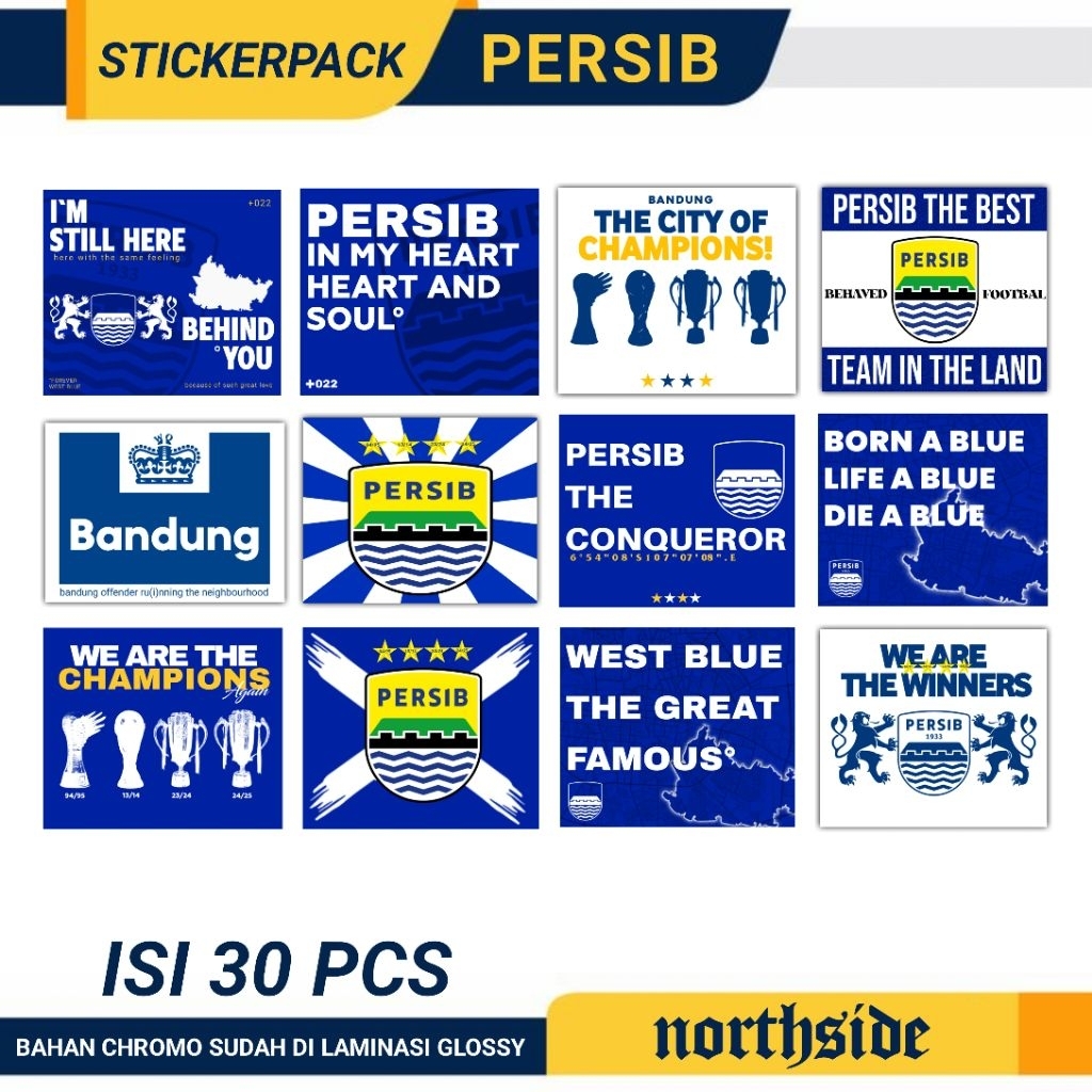 Jual STIKER PACK BOBOTOH PERSIB VOLT 1 | Shopee Indonesia