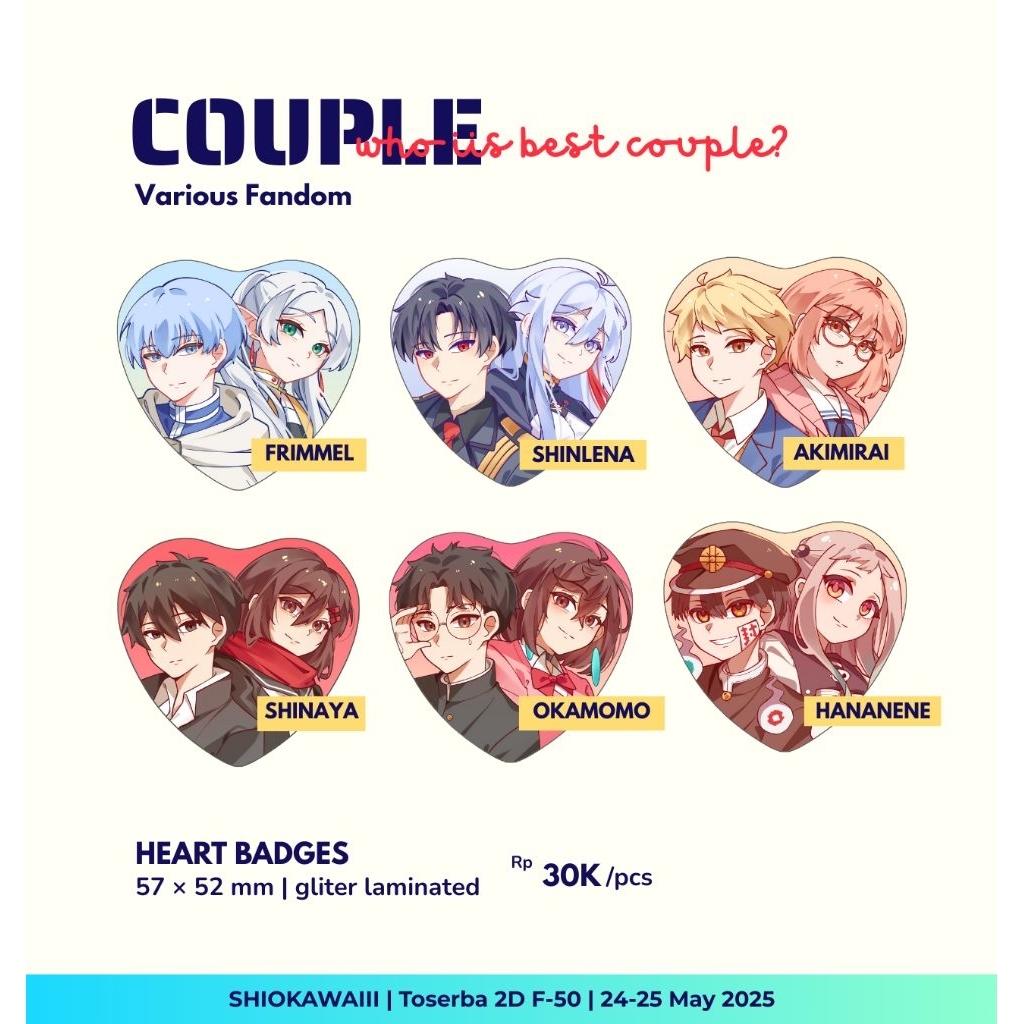 Jual Heart Pin Badge Various Fandom | ShinLena 86 | HanaNene TBHK ...