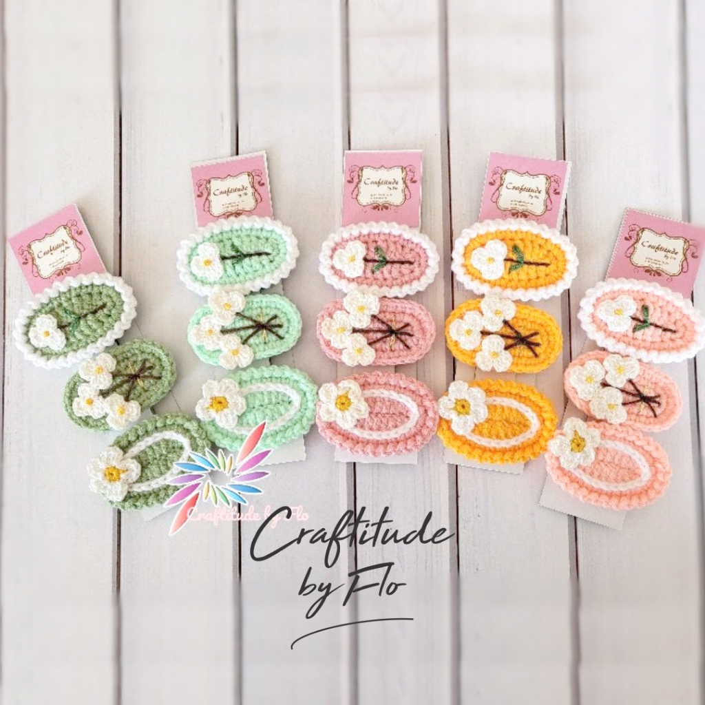 Jual 1 Set Isi 3 Jepit Flower Type 03 Bunga Tipe 03 Hair Clips Crochet ...