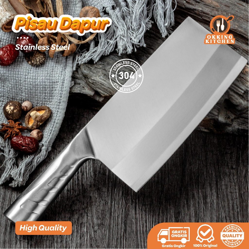 Jual Pisau Dapur Baja - Pisau Koki Tajam untuk Daging & Sayuran | bahan ...