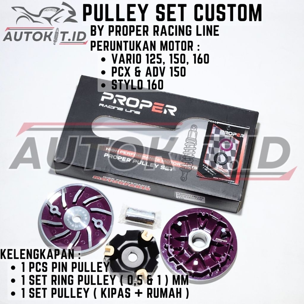 Jual PULLEY SET CUSTOM PROPER RACING LINE UNTUK VARIO 125 150 160,, PCX ...