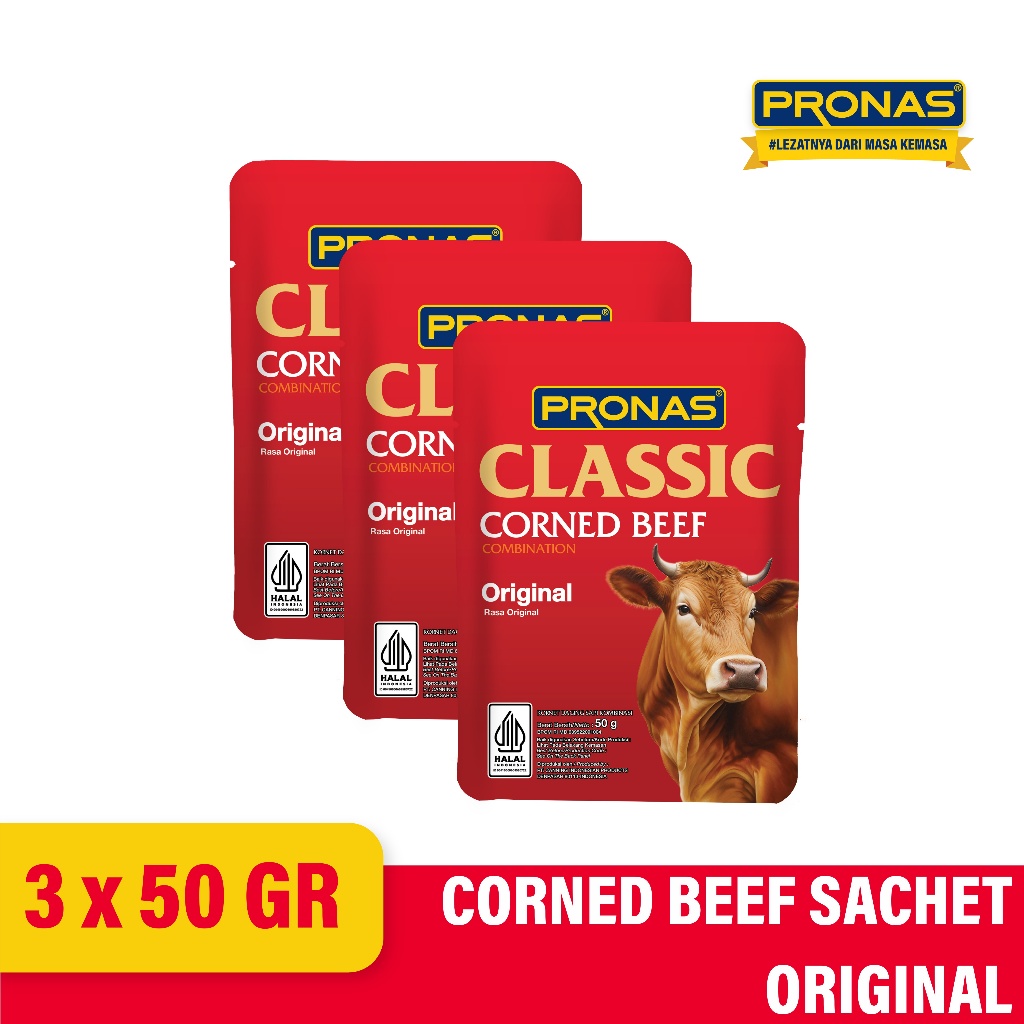 Jual Pronas Kornet Sapi Sachet Original 50 g bundling (3 pcs) | Shopee ...