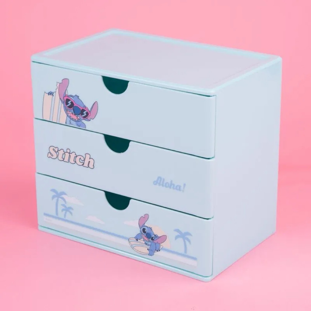 Jual Miniso Lilo & Stitch Storage 3 Drawer / kotak penyimpanan peti ...