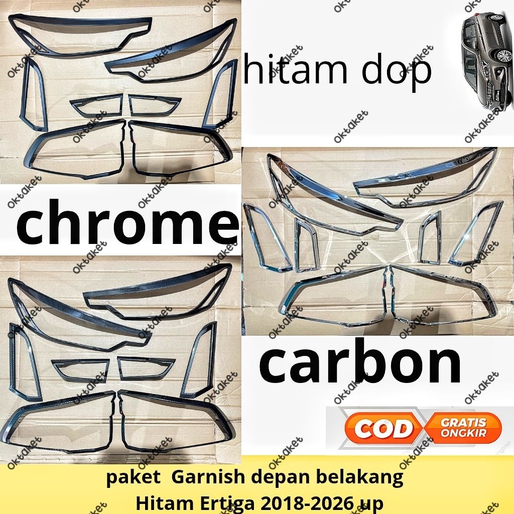 Jual paket Garnish lampu depan belakang all new Ertiga 2018 2019 2020 2022 2025 2026 Hitam ...