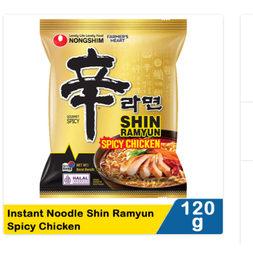 Jual nong shim instant noodle shin ramyun spicy chicken 120g | Shopee ...