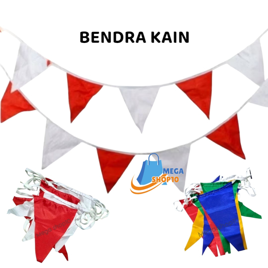 Jual Bendera Kain Segitiga Merah Putih & Warna Warni Umbul Umbul 15 Pcs Tali 4 M | Shopee Indonesia