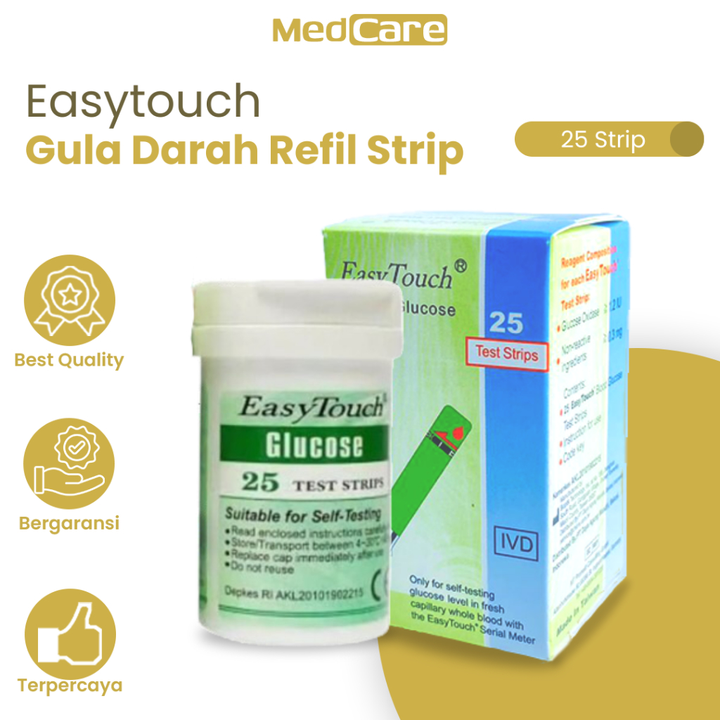 Jual Refill Strip / Stik Gula Darah Easy Touch isi 25 | Shopee Indonesia