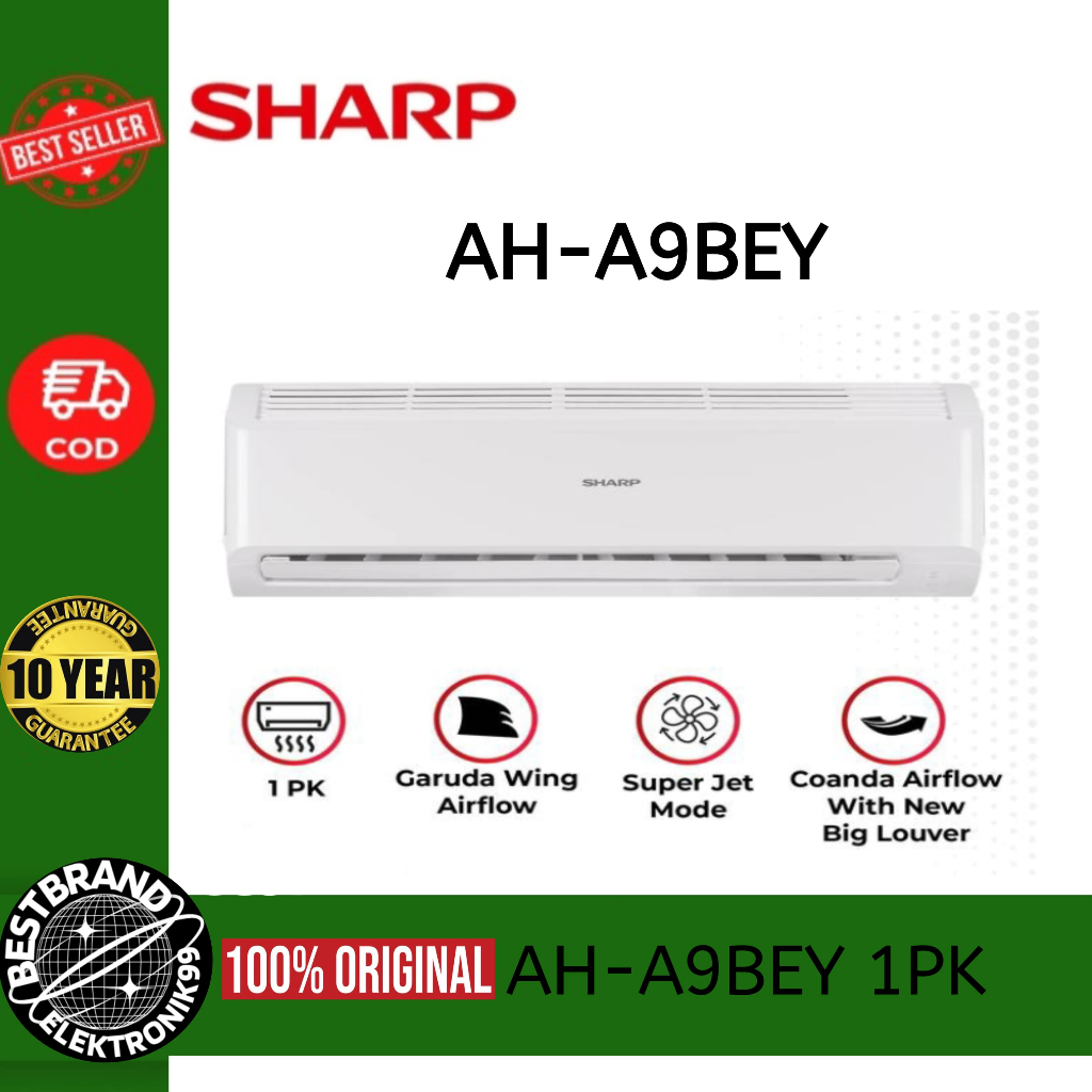 Jual SHARP AH-A9BEY AC 1PK 760WATT GARUDA WING 9BEY AHA9BEY 9 BEY | Shopee Indonesia
