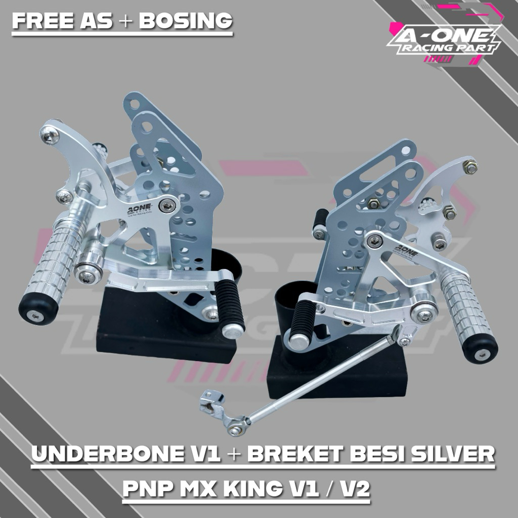 Jual Footstep Underbone V1 Set Breket Besi Silver PNP MX KING Original ...