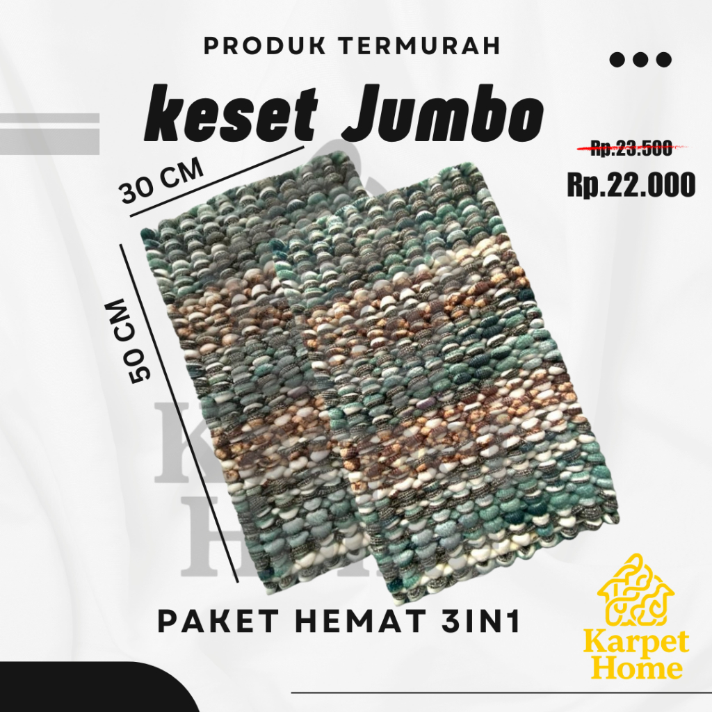 Jual Paket Super Keset Jumbo Isi 3 Tebal Menyerap Air Lembut Lantai ...