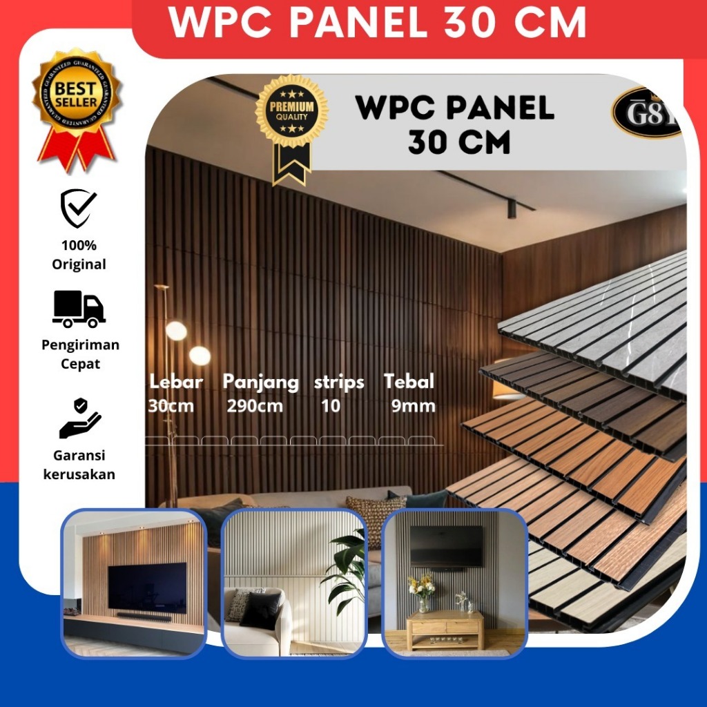 Jual WPC Wood Panel Dinding UK L 30CM X PANJANG 3 METER & 1 METER / Wallboard Aesthetic Dekorasi ...