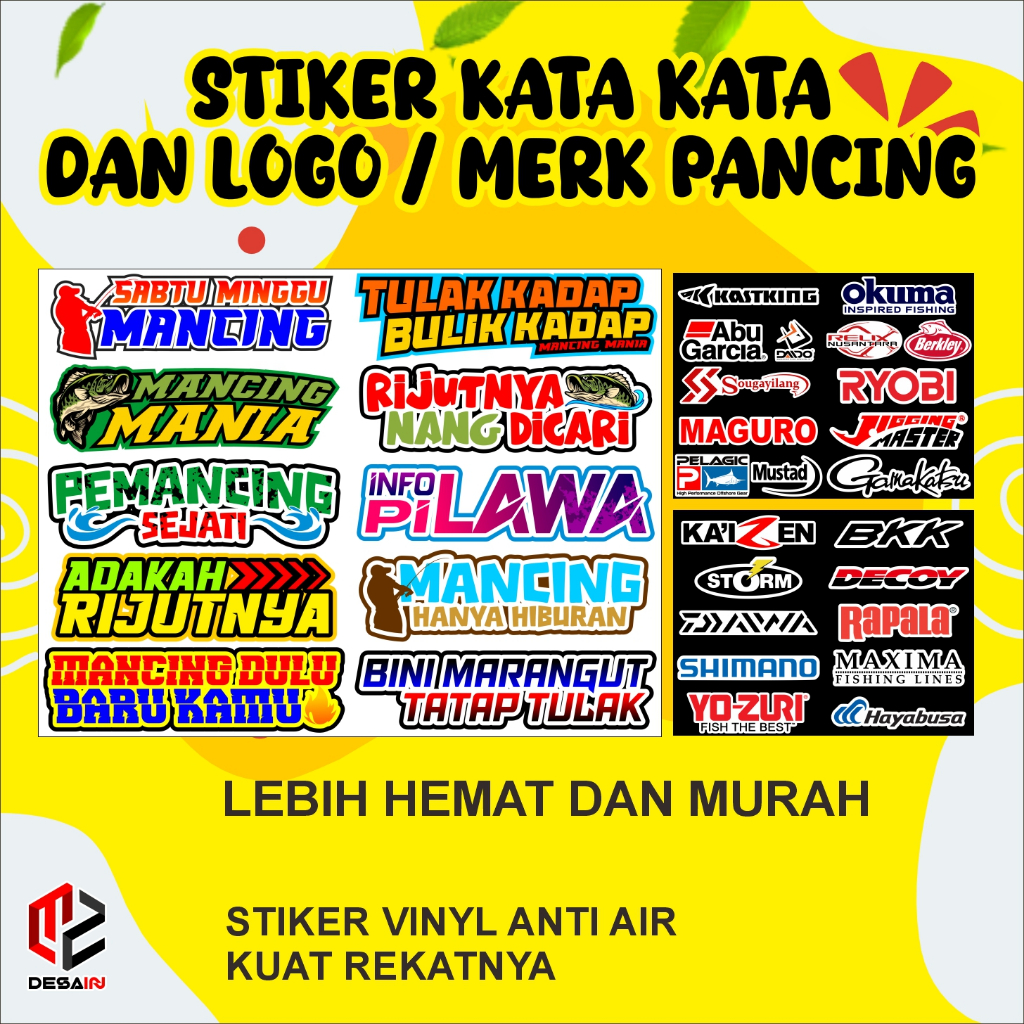 Jual STIKER VINYL KATA KATA MANCING DAN LOGO MERK PANCING | Shopee ...