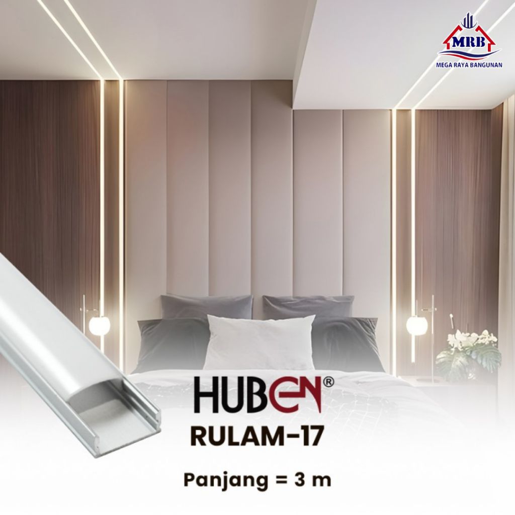 Jual Profil LED Aluminium HUBEN Rumah Lampu - 17 | Panjang 3 Meter ...