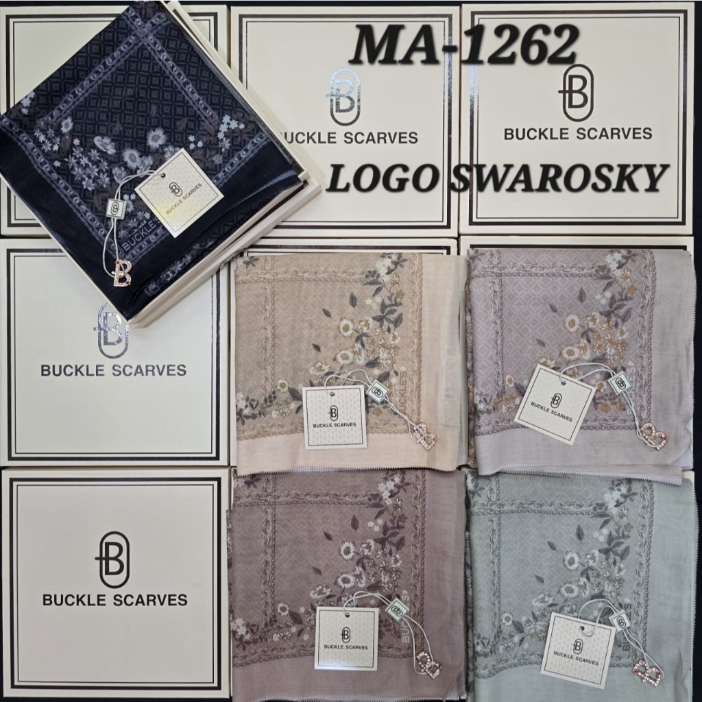 Jual Buckle Scarves Box Motif Voal Digital Metal Logo B Swarovsky Laser ...