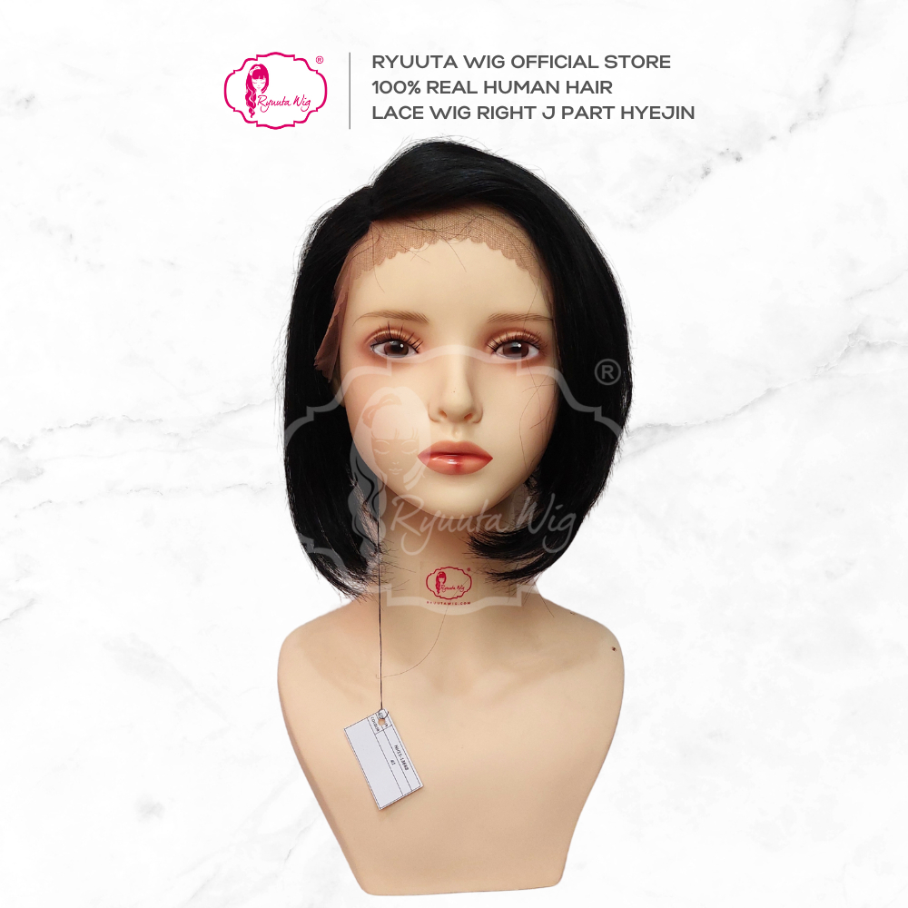Jual Ryuuta Wig Lace Front Wig Bob Pendek Real Human Hair Rambut Asli ...