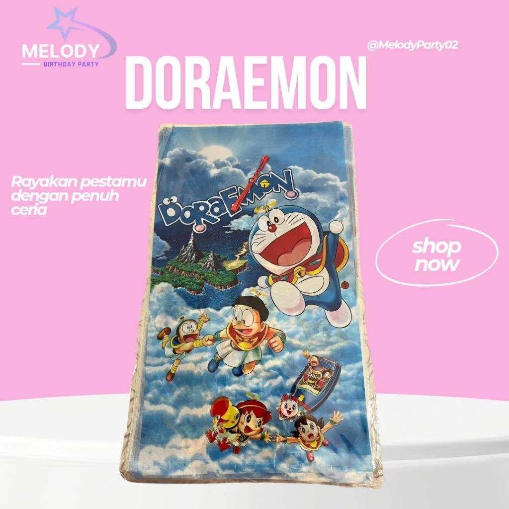 Jual Plastik Snack Ulang Tahun Motif Doraemon ( Isi 10 Lembar ...