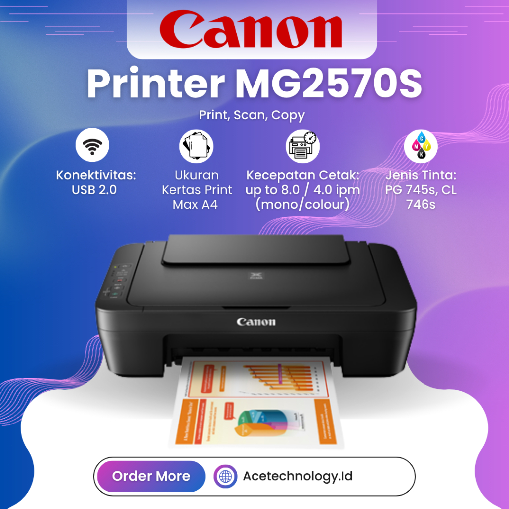 Jual Canon MG2570S Printer Inkjet Multifungsi (Print, Scan, Copy ...