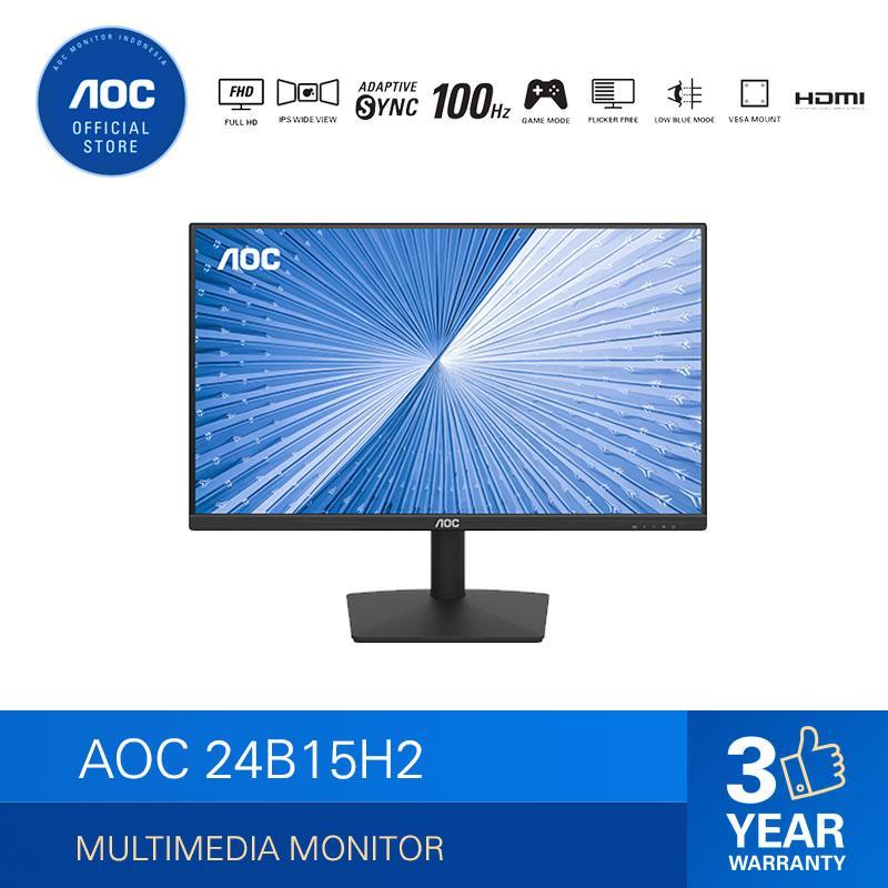 Jual LED MONITOR AOC 24" 24B15H2 100Hz IPS 1ms FHD | Shopee Indonesia