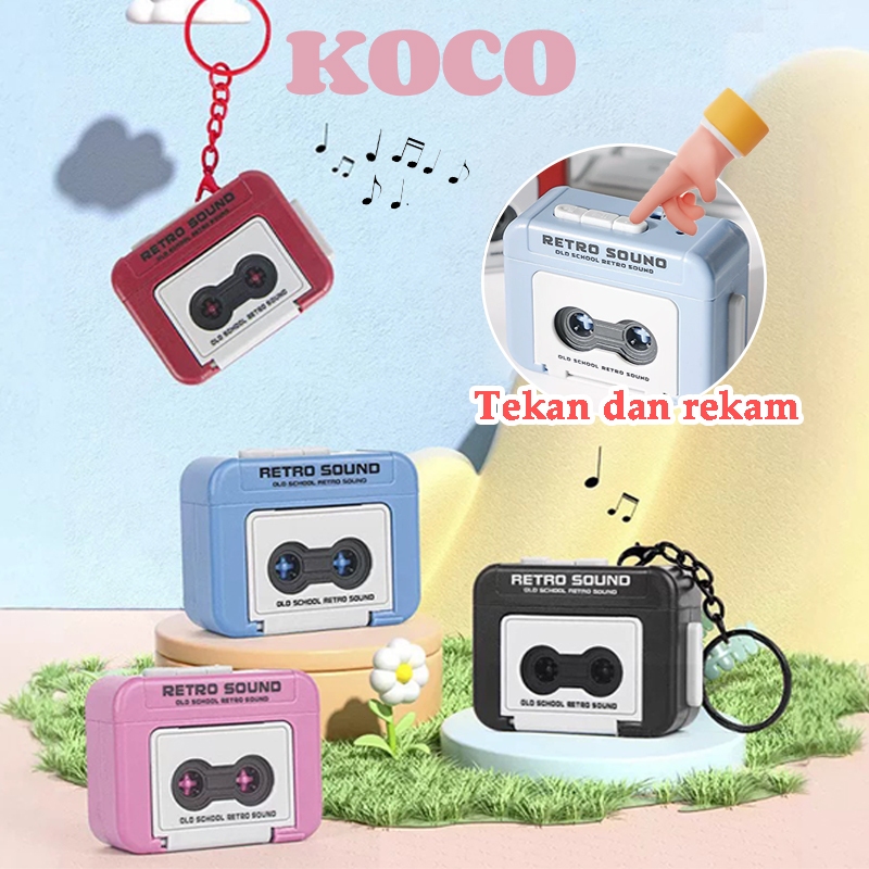Jual KOCO Gantungan Kunci Rekaman Suara Retro/ Mini Voice Recorder ...