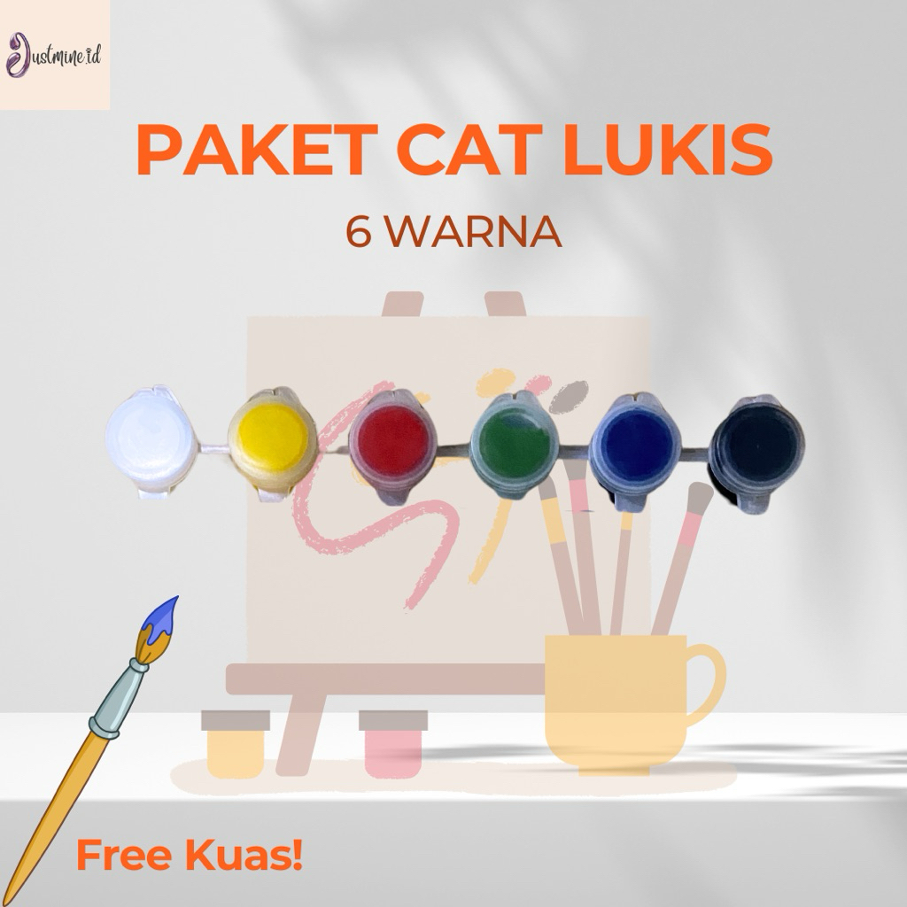Jual 6 Warna Paket Cat Lukis | Cat Akrilik | 3 ML | FREE KUAS | Shopee ...