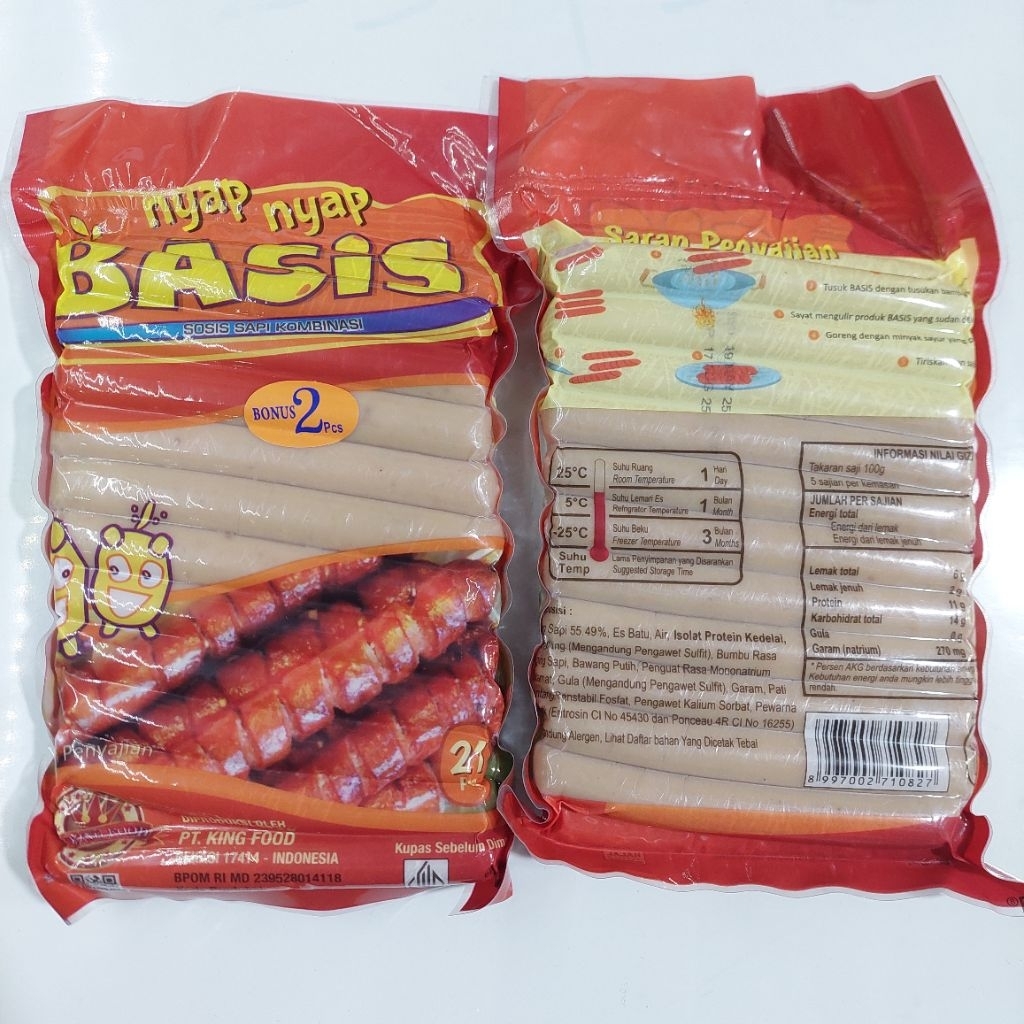 Jual SOSIS SAPI / NYAP NYAP BASIS 888 / ORIGINAL/ 500G/ 23PCS COD ...