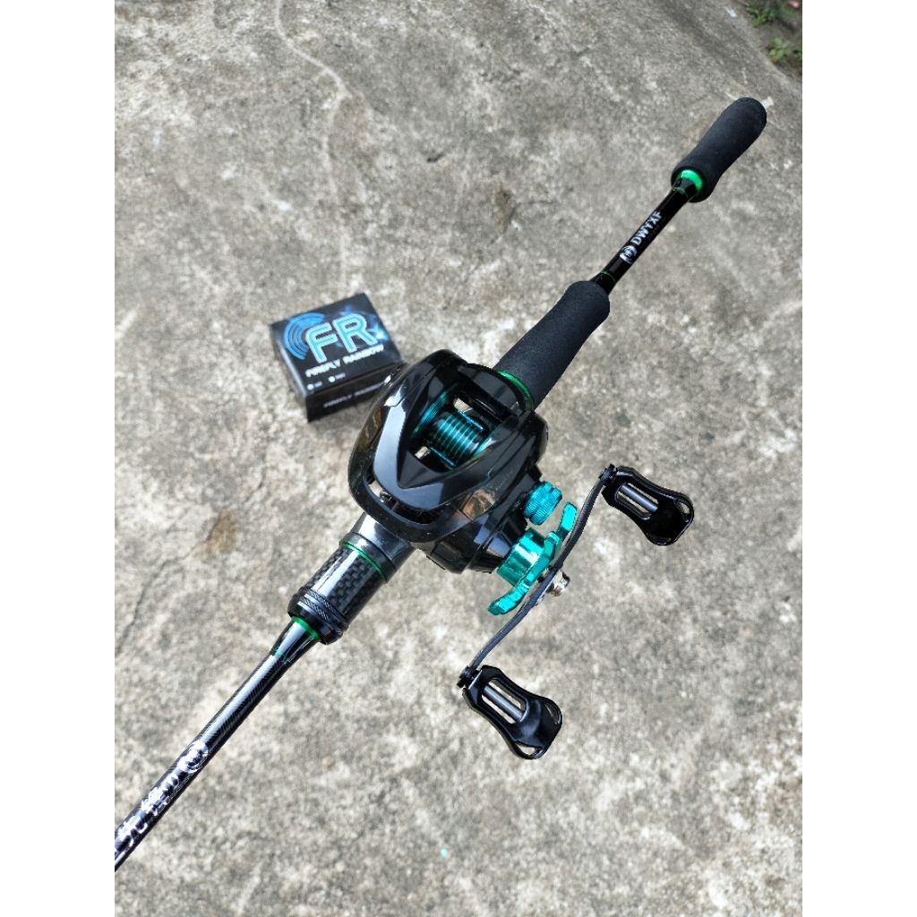 Jual satu set joran bc carbon medium action&reel bc drg clicker ...