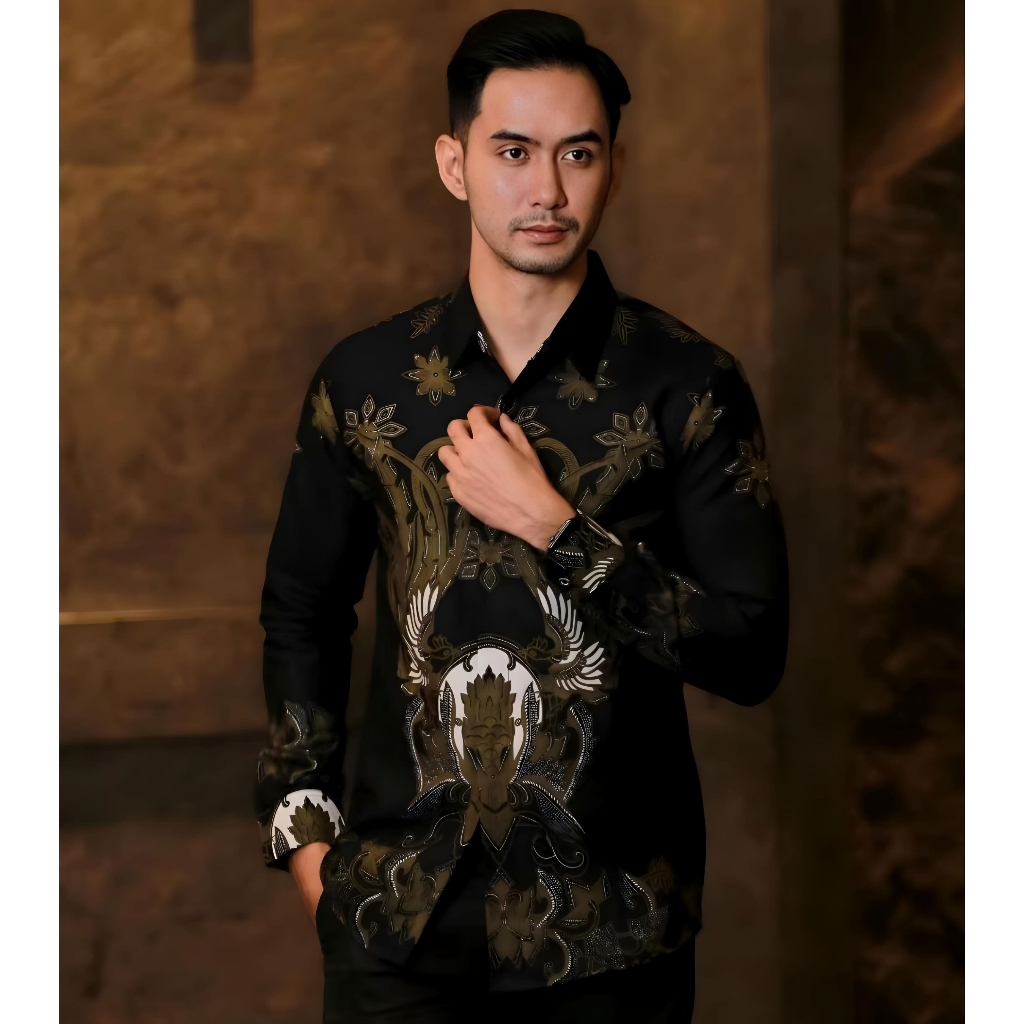 Jual HANDARA BATIK PEKSI SELING HITAM HB-269 Atasan Baju Kemeja Batik ...