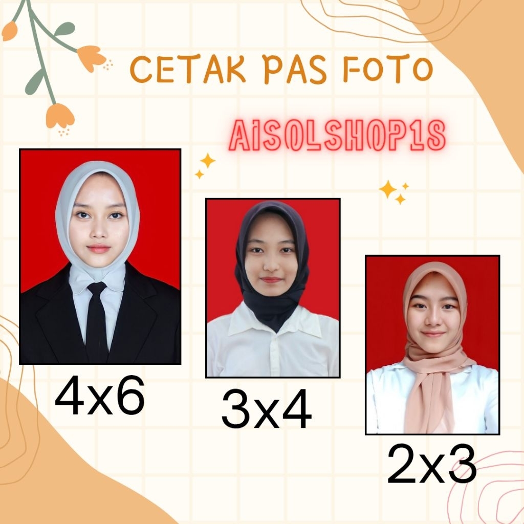 Jual Cetak Pas Foto Ukuran 2x3 | 3x4 | 4x6 | Shopee Indonesia