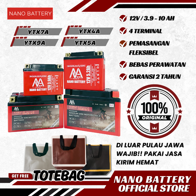 Jual NANO BATTERY Aki Motor Sodium Ion 12V Aki Kering Garansi Resmi ...