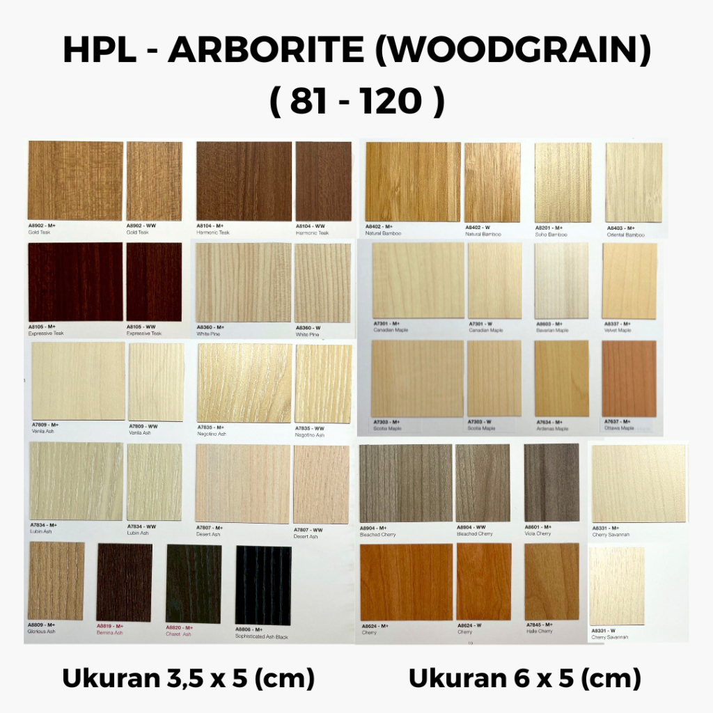 Jual Sample Material HPL ARBORITE Wood Kayu (81-120) | Material Interior | Shopee Indonesia