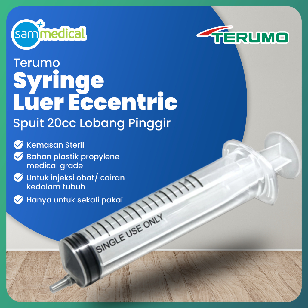 Jual Terumo Syringe Luer Slip 20ml / Spuit Lubang Pinggir 20cc / Suntikan 20 cc @ Per Pcs ...