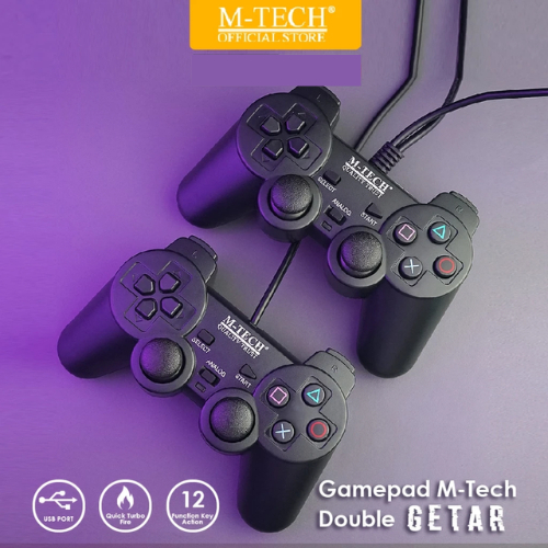 Jual M-Tech Gamepad Double USB Black | MTECH Joystick Dobel Getar Stick ...