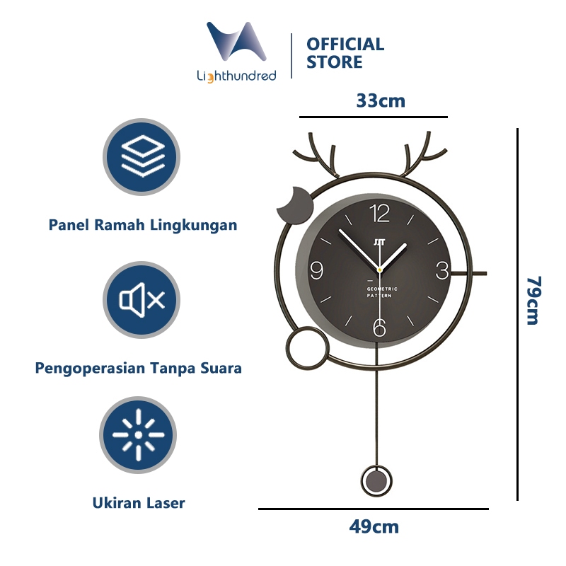 Jual Lighthundred 49 x 79cm Jam Dinding Elegan | Jam Dinding Unik | Jam ...