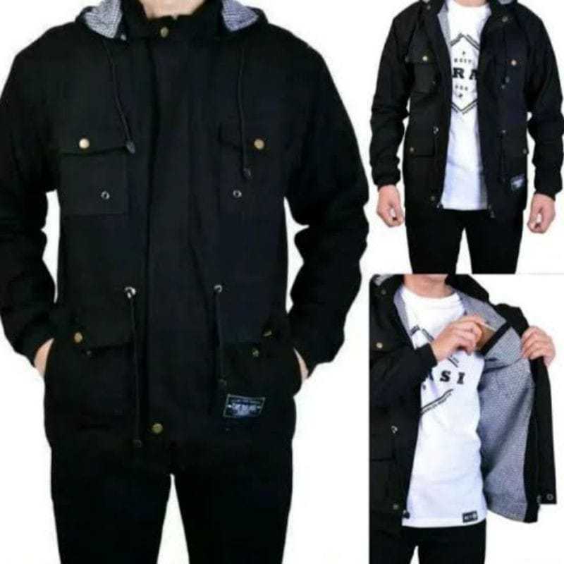 Jual Jacket Pria Parka Canvas Polos Kualiatas Premium M/L/XL/XXL ...